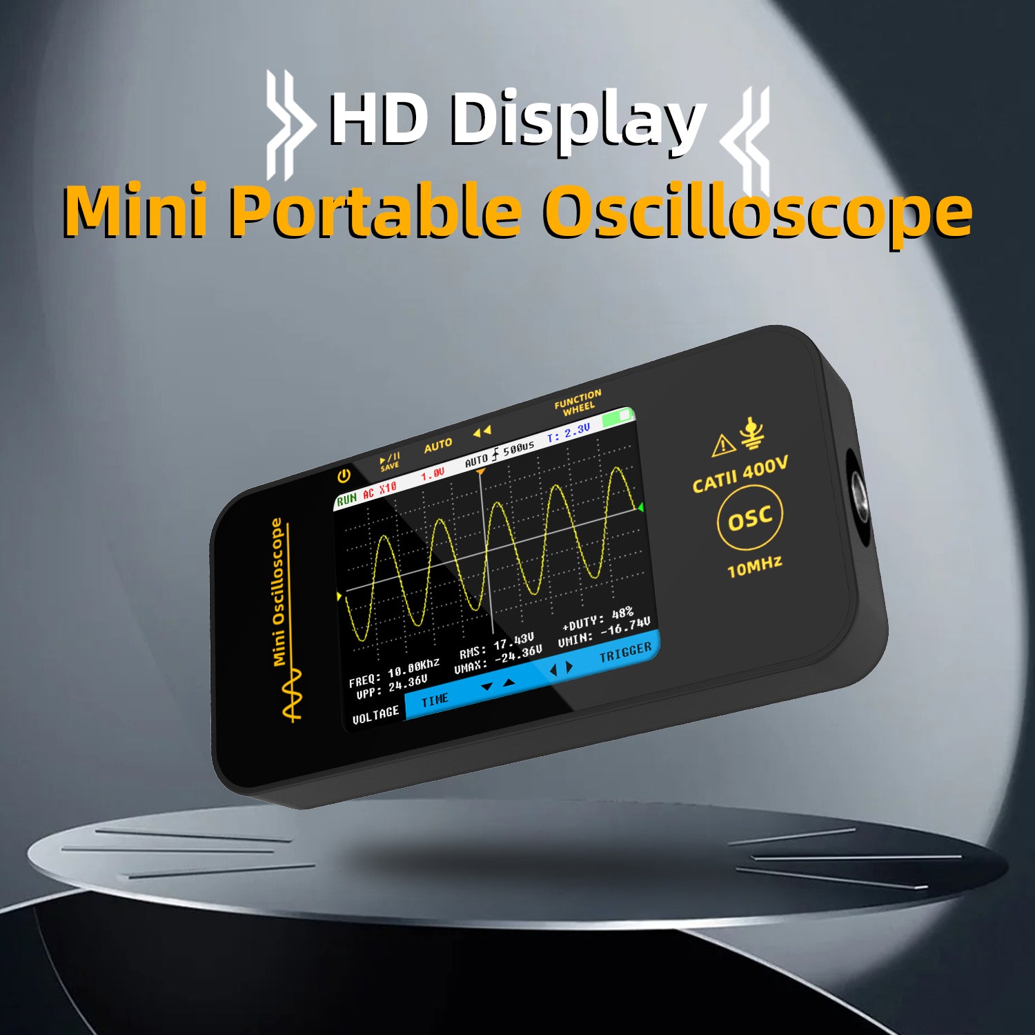 Portable Handheld Digital Oscilloscope BSIDE OT3 10MHz Bandwidth 2.8"T